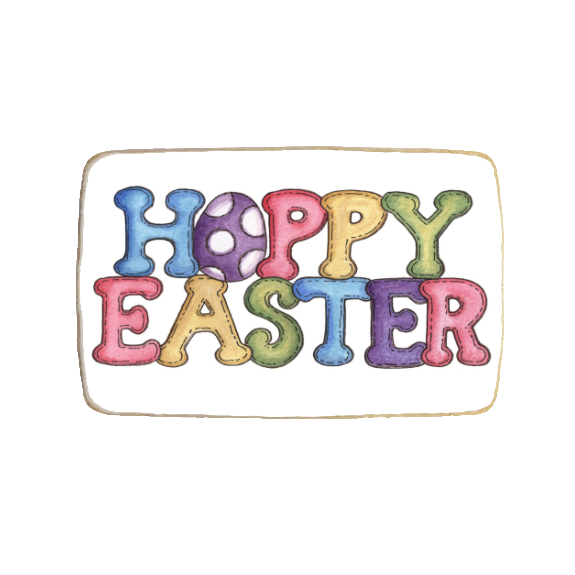 "Happy Easter" Rectangular Custom Cookies – ModernBiteLA